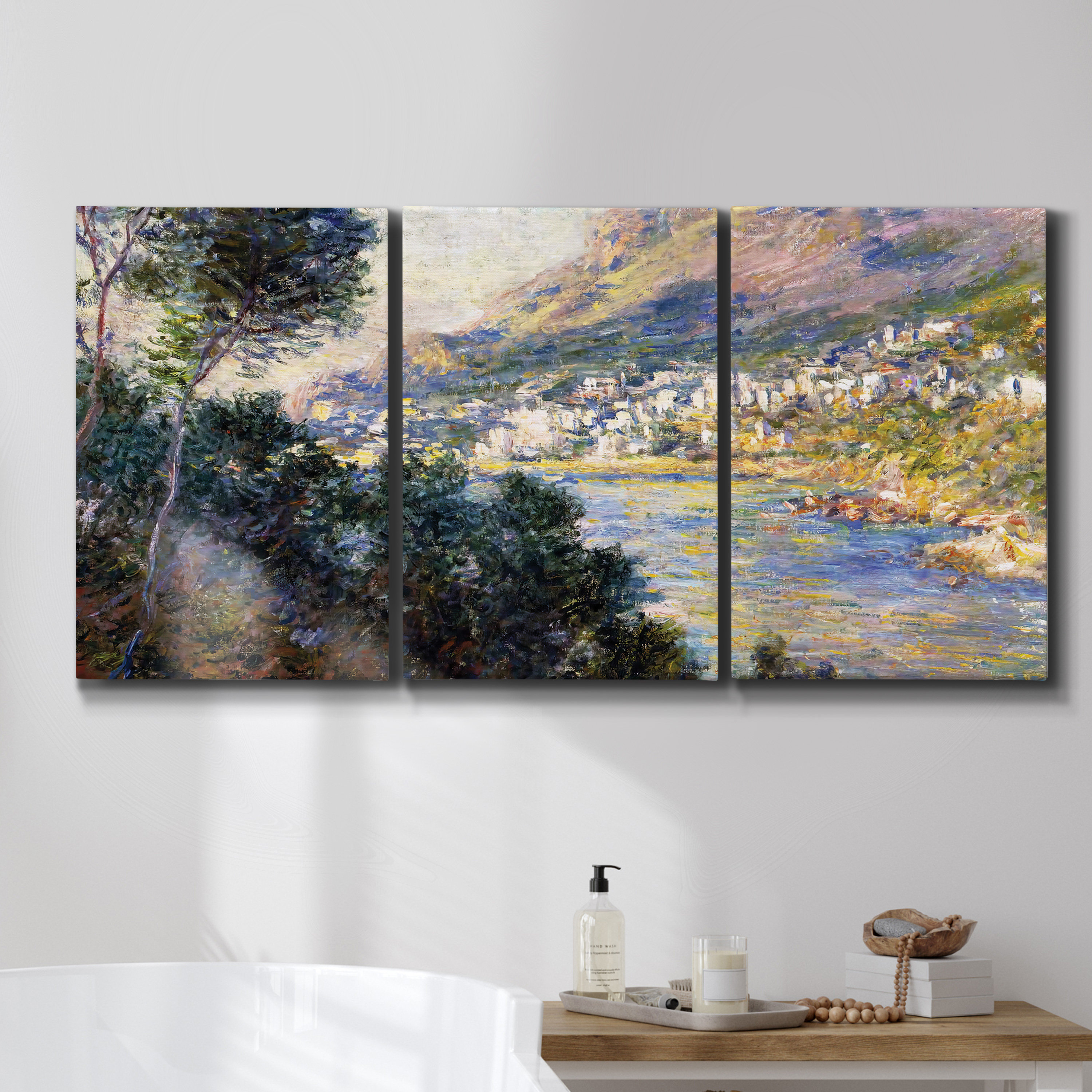 Loon Peak® Stacked Landscape II Framed On Canvas 3 Pieces Set | Wayfair