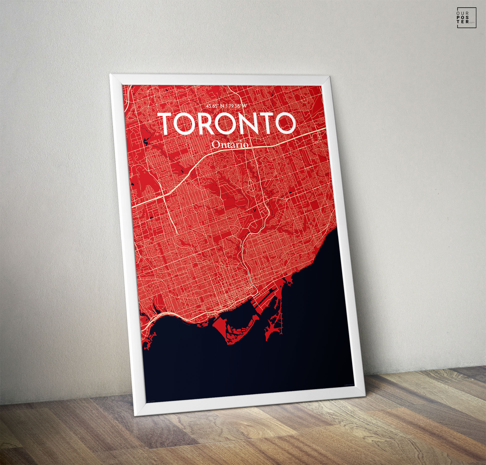 OurPoster.com 'Toronto City Map' Graphic Art Print Poster in Nautical ...