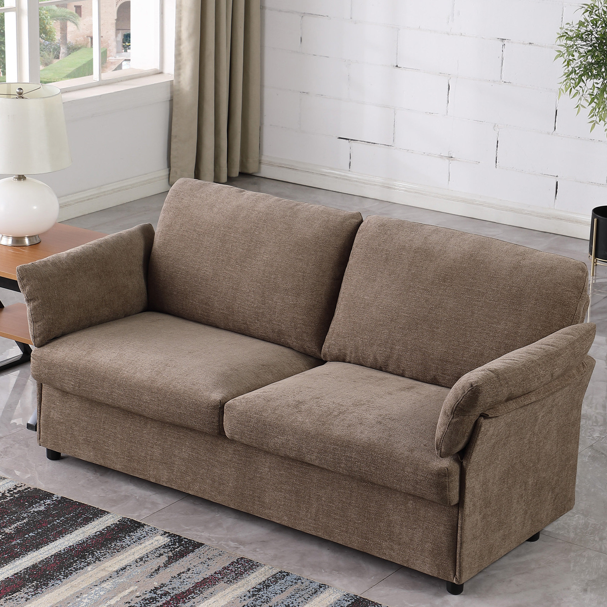 Ebern Designs Lehew Fabric 70.05'' Reception Loveseat | Wayfair