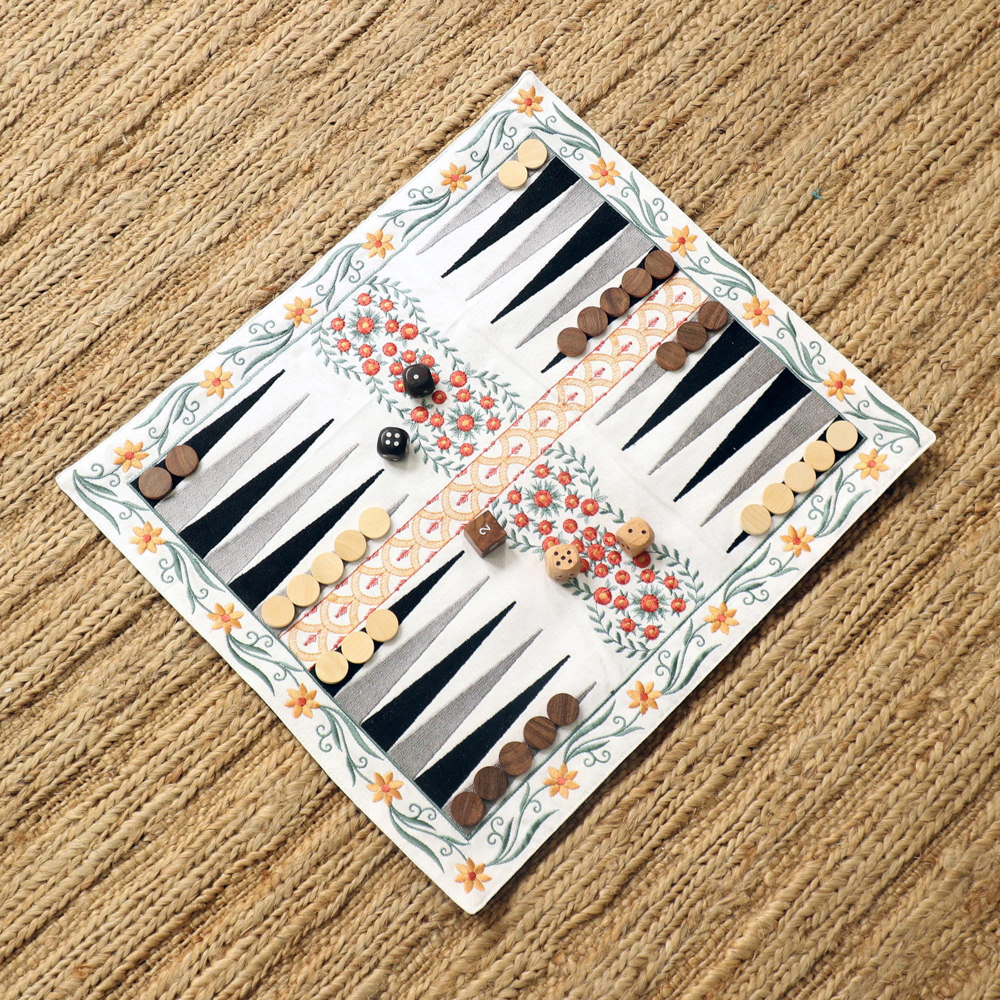 Dakota Fields Coryden Handmade Yellow Garden Cotton Travel Backgammon ...