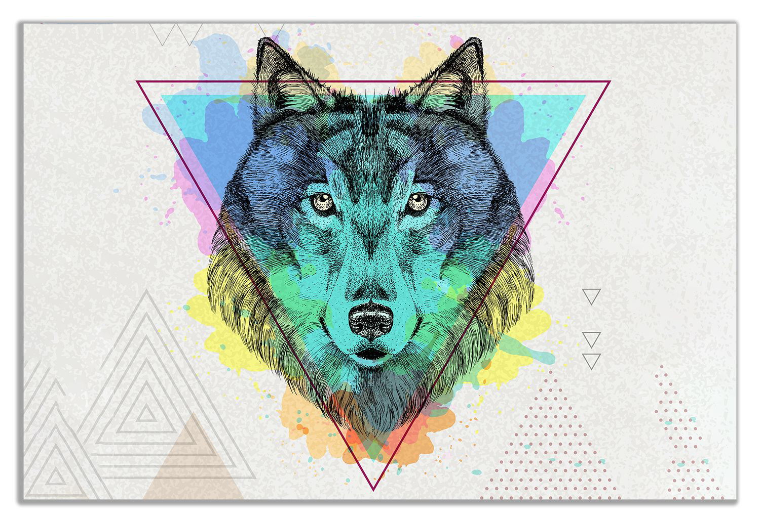 Panther Print Abstract Wolf Animal Head Canvas Wall Art Picture Print ...