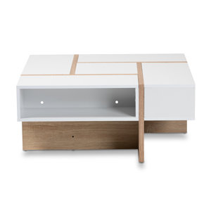 Ivy Bronx Mcjunkin Modern And Contemporary Two-Tone White And Oak ...