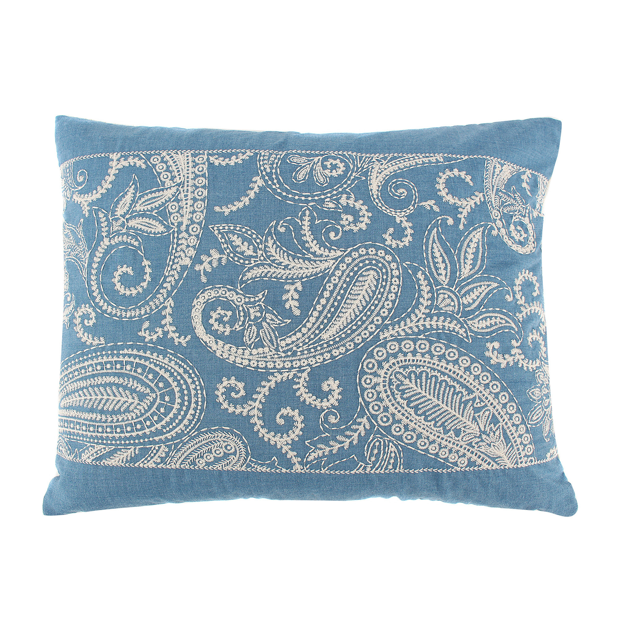 Levtex home Khotan Red Embroidered Blue Pillow | Wayfair