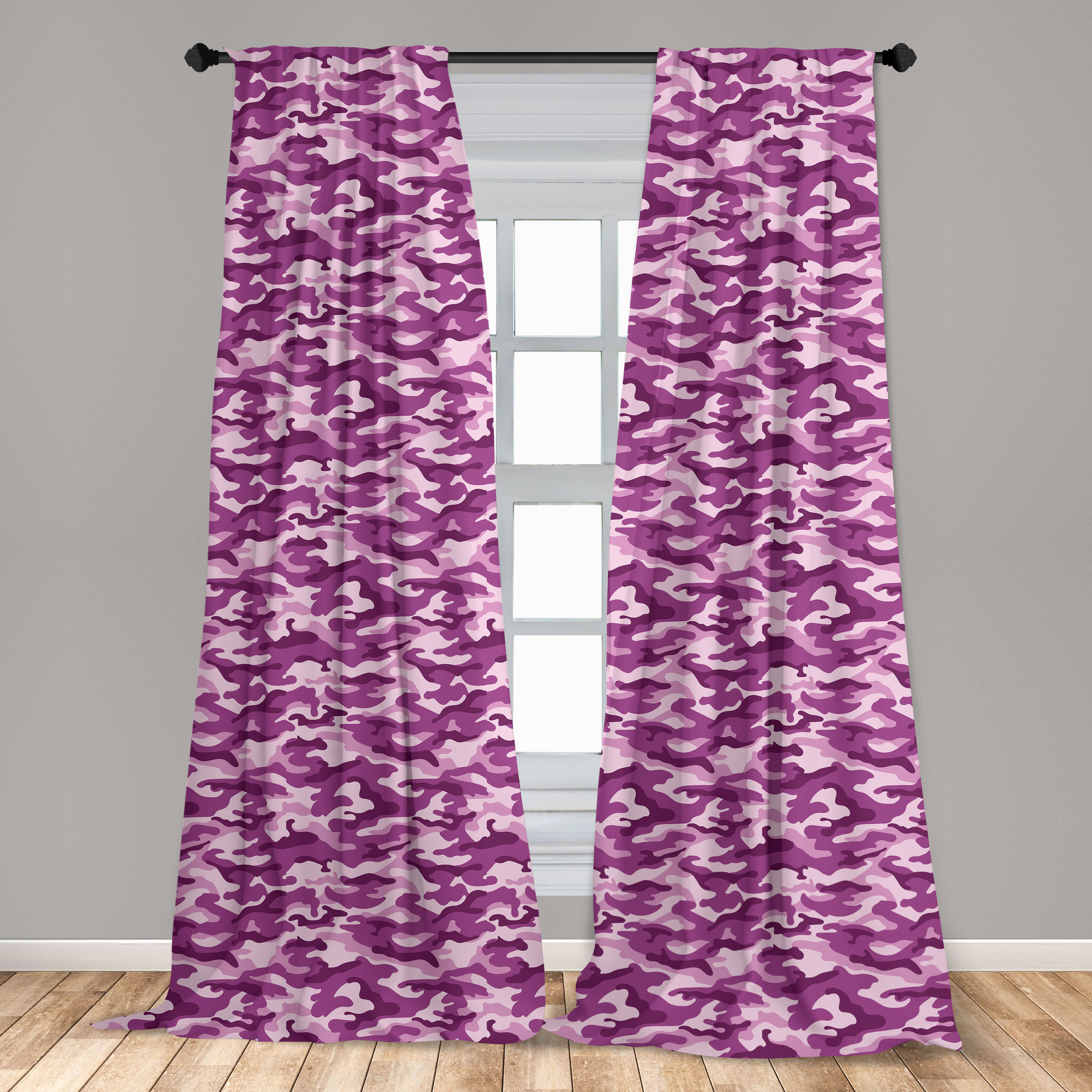 East Urban Home Camouflage Semi-Sheer Rod Pocket Curtain Panels | Wayfair