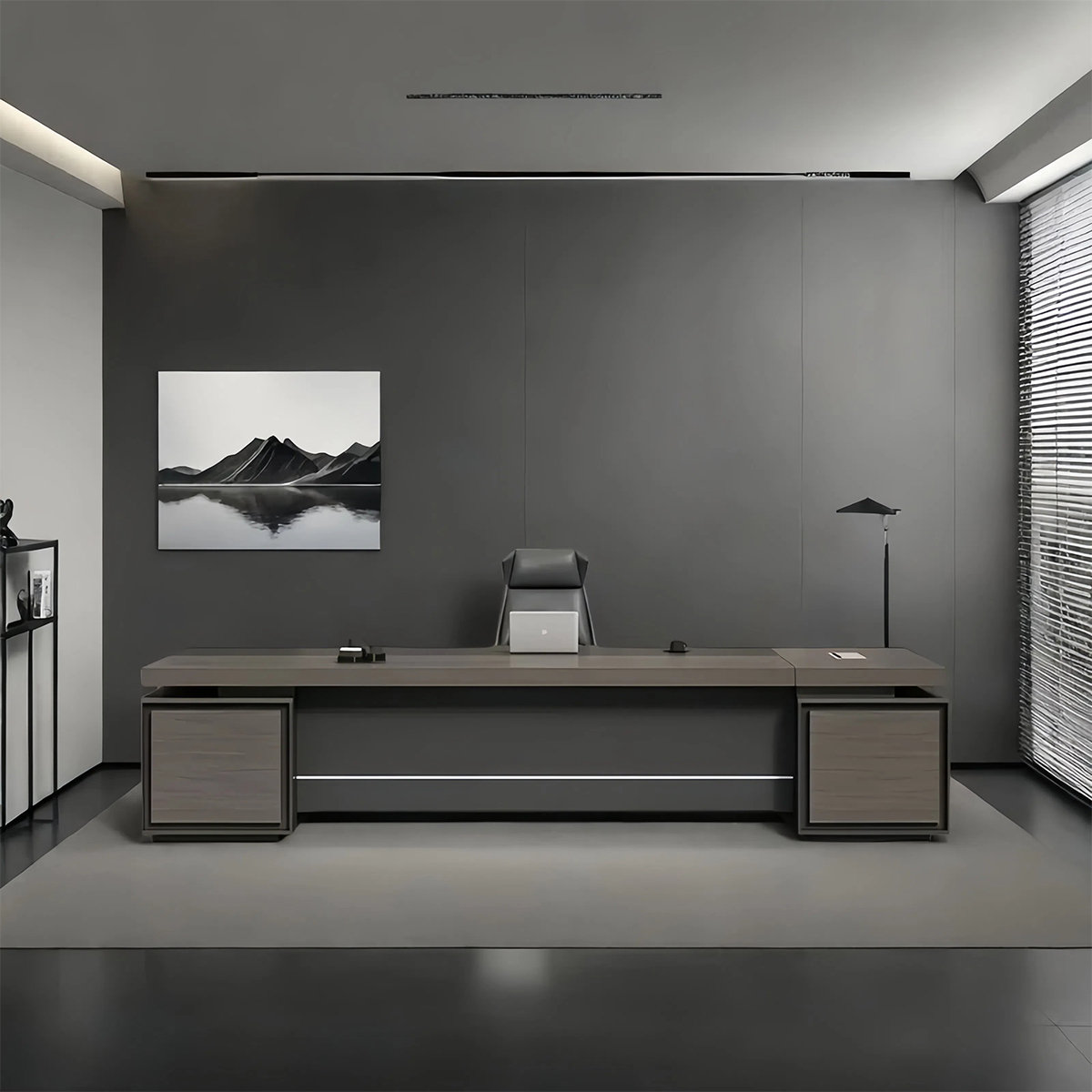 Latitude Run® Grey double-sided cabinet modern office desk - Wayfair Canada