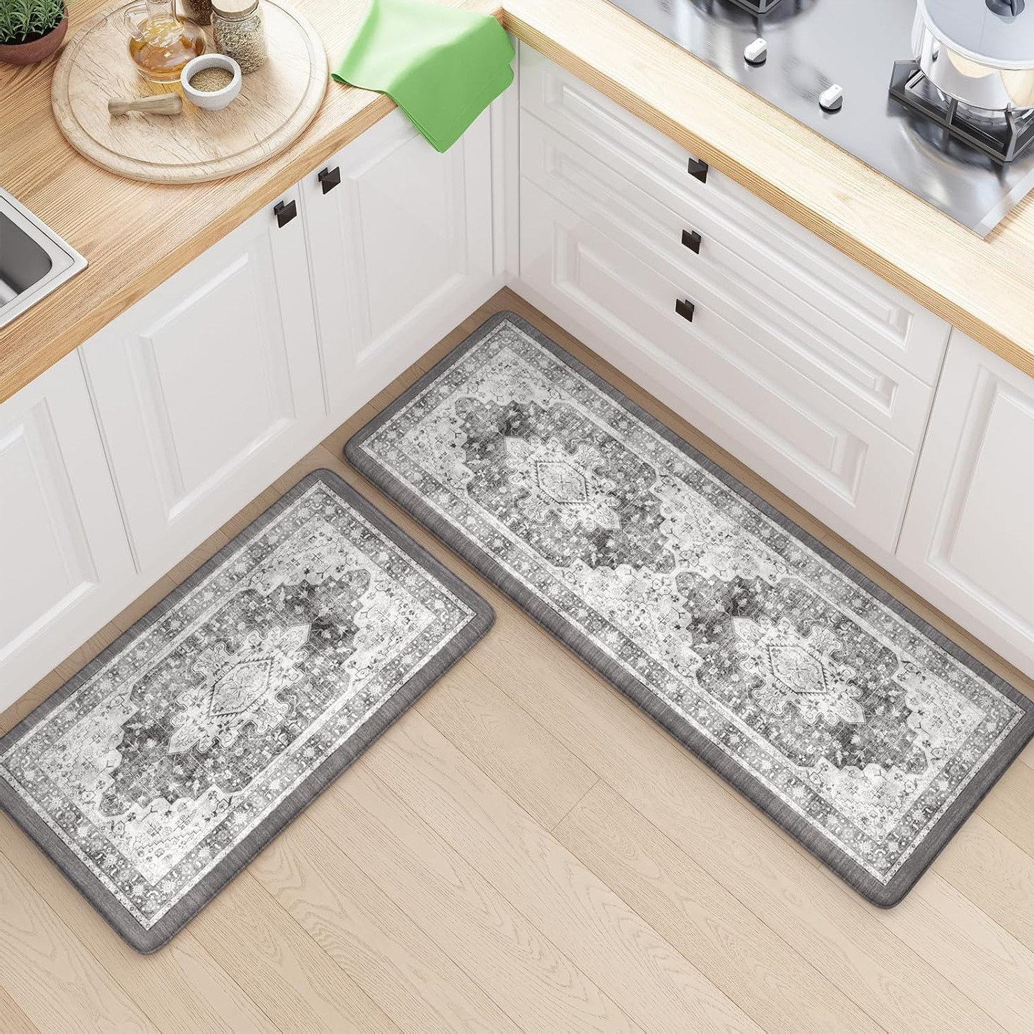 Bungalow Rose Cushioned Kitchen Mats, Set of 2 | Wayfair