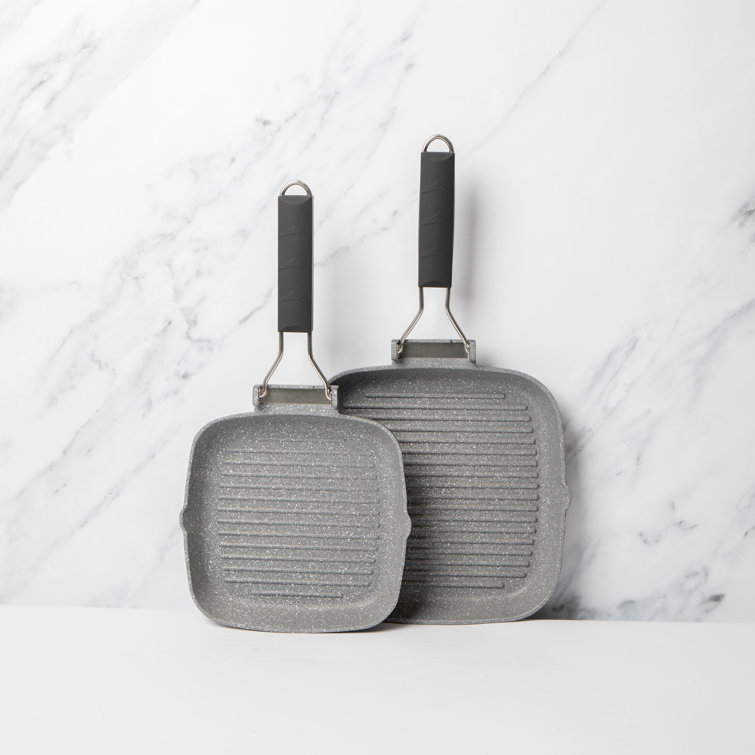 MasterClass 2pc Induction-Safe & Non-Stick Cast Aluminium Grill Pan Set ...