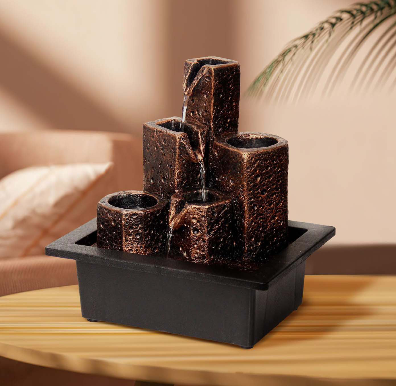 Ebern Designs Tabletop Waterfall Fountain Indoor Tabletop Water ...