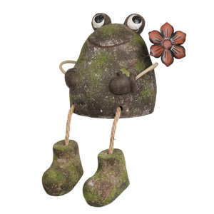 Trinx 20"H Frog with Flower Garden Statue & Reviews | Wayfair