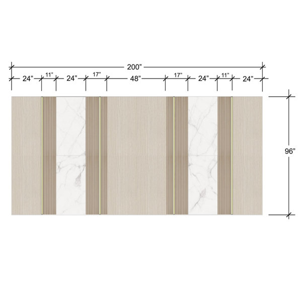 Walls-To-Go Calacatta Halo Pre-Designed 96" x 125.5" TV Wall Panel Kit ...