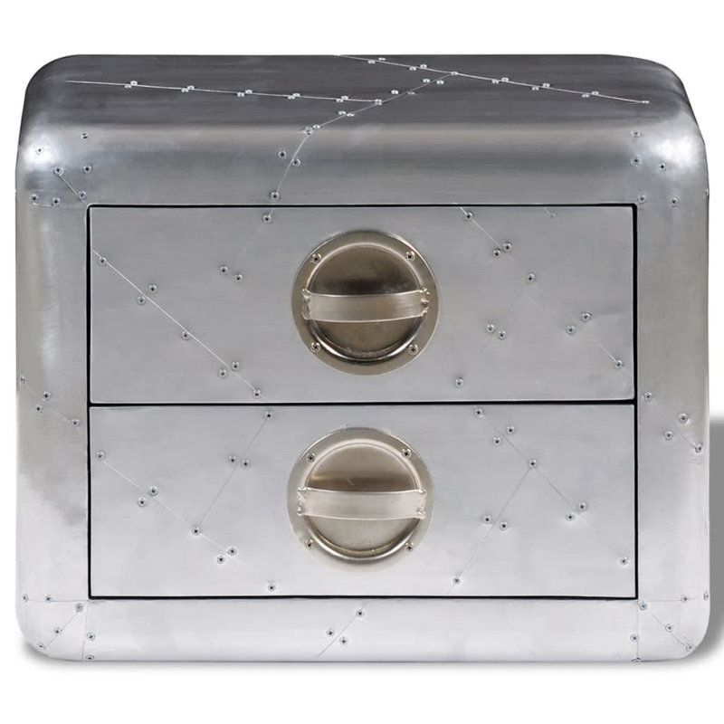 Williston Forge vidaXL Aviator Side Table with 2 Drawers, Aircraft ...