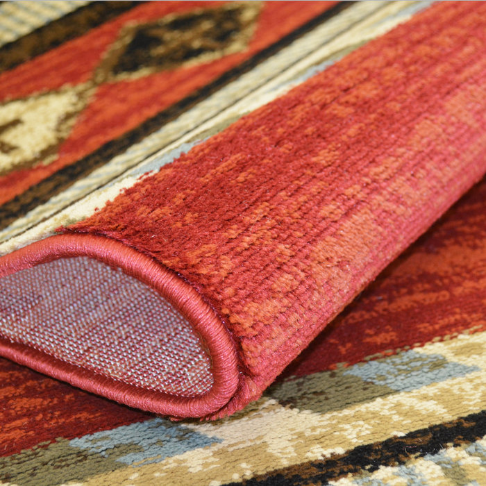 Loon Peak® Perrault Performance Red Rug & Reviews | Wayfair