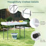 Ebern Designs 4 Foot Ice Cooler Folding Table Outdoor Portable Ice Bin ...