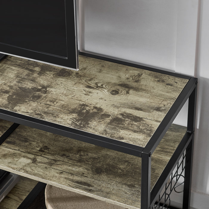 17 Stories Racavan TV Stand Entertainment Center Media Console with 3 ...