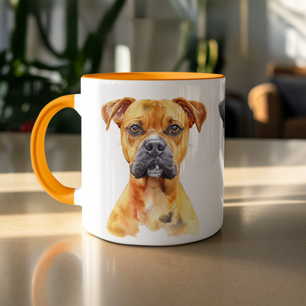 East Urban Home Set of 2 – 11oz Watercolour Boxer Dog Design Coffee Mug ...