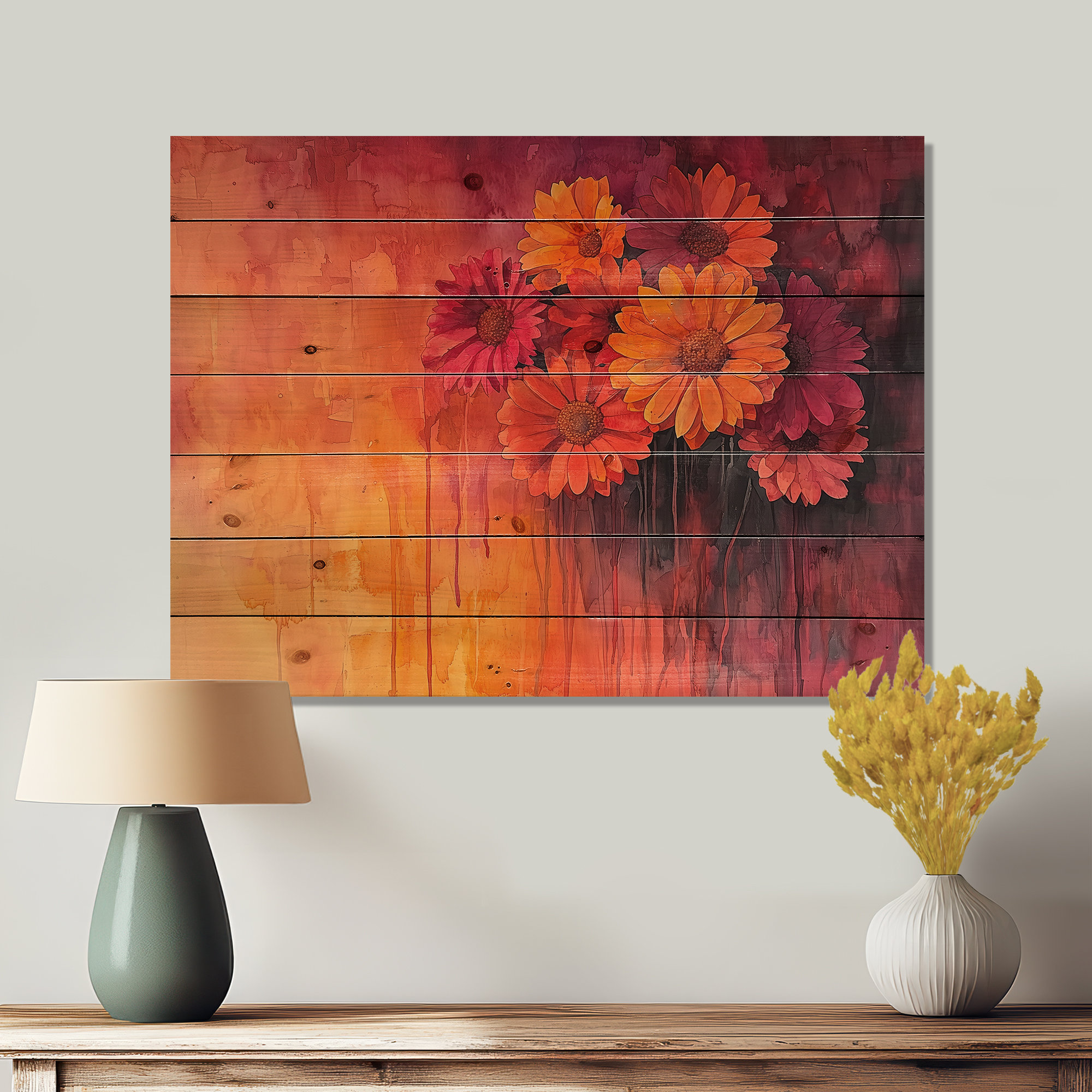Ophelia & Co. Sunset Hues Of Abstract Floral Painting - Abstract Floral ...