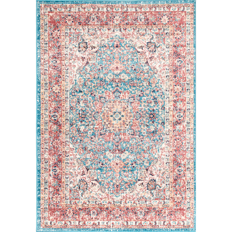 Bungalow Rose Verona Vintage Persian Performance Red/Blue Rug & Reviews ...