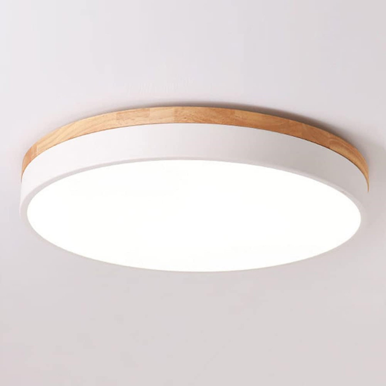 MABOSY Dimmable Wood LED Close To Ceiling Light Modern 2700K-6000K 5CCT ...