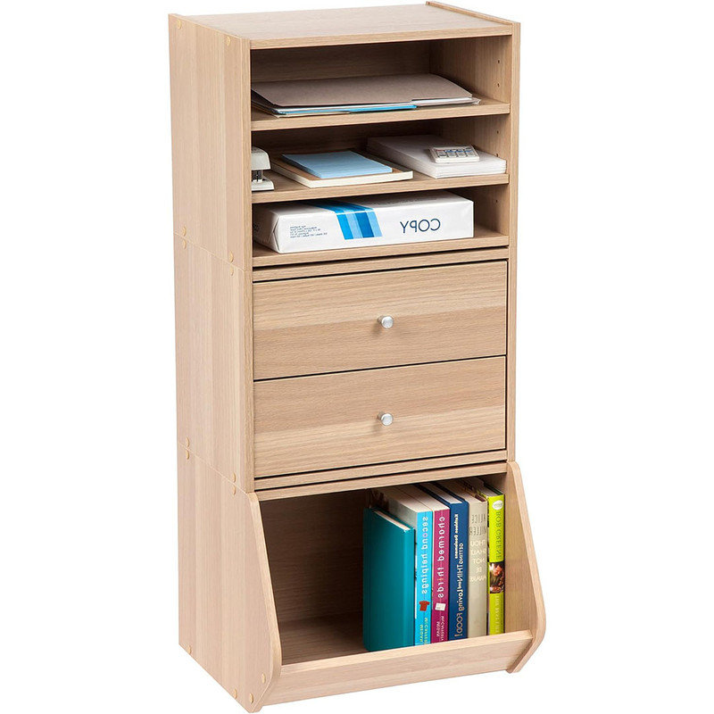 Union Rustic Modular Wood Stacking Storage Box with 2-Drawer, for ...