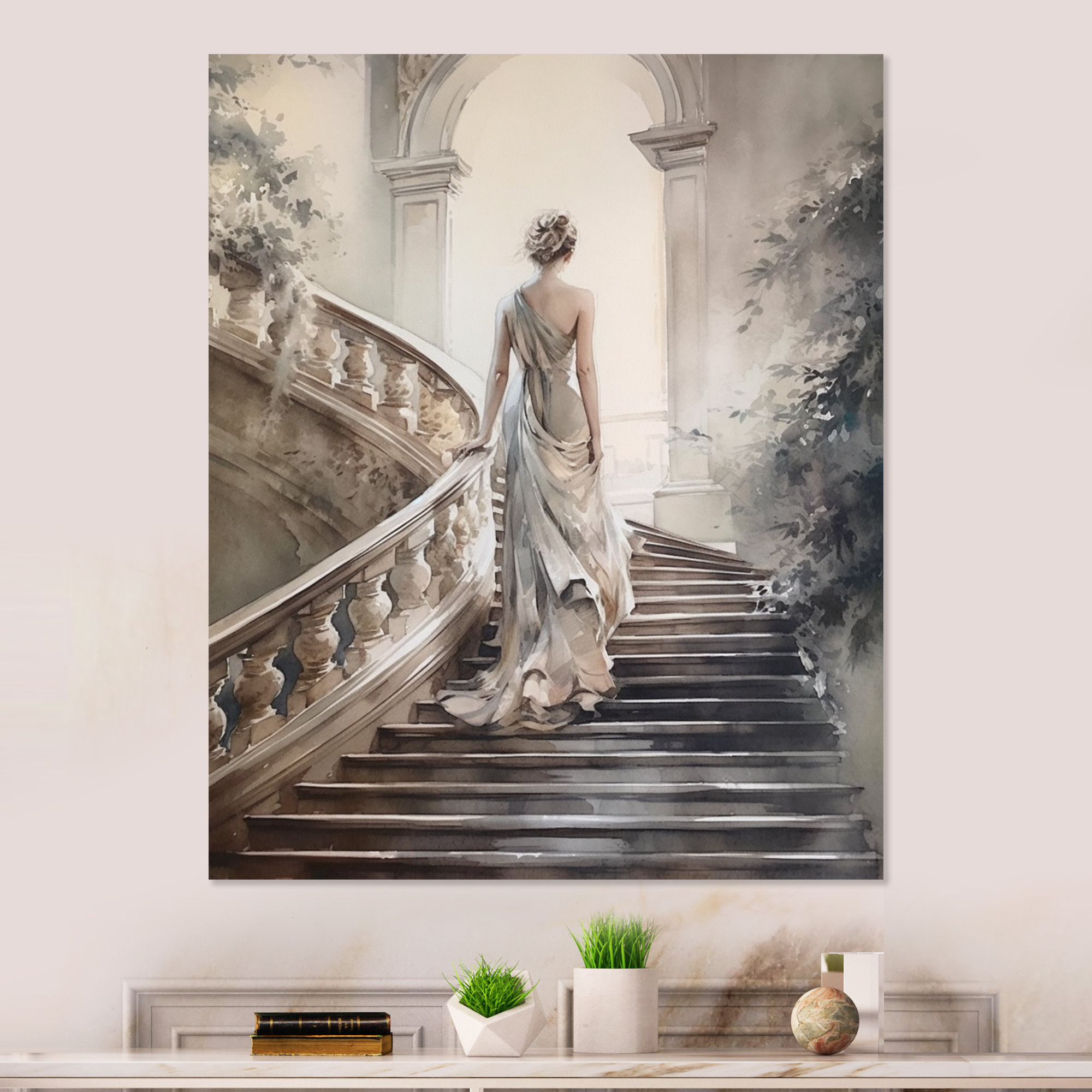 Red Barrel Studio® Stunning Girl By The Stairs II - Woman Romantic ...