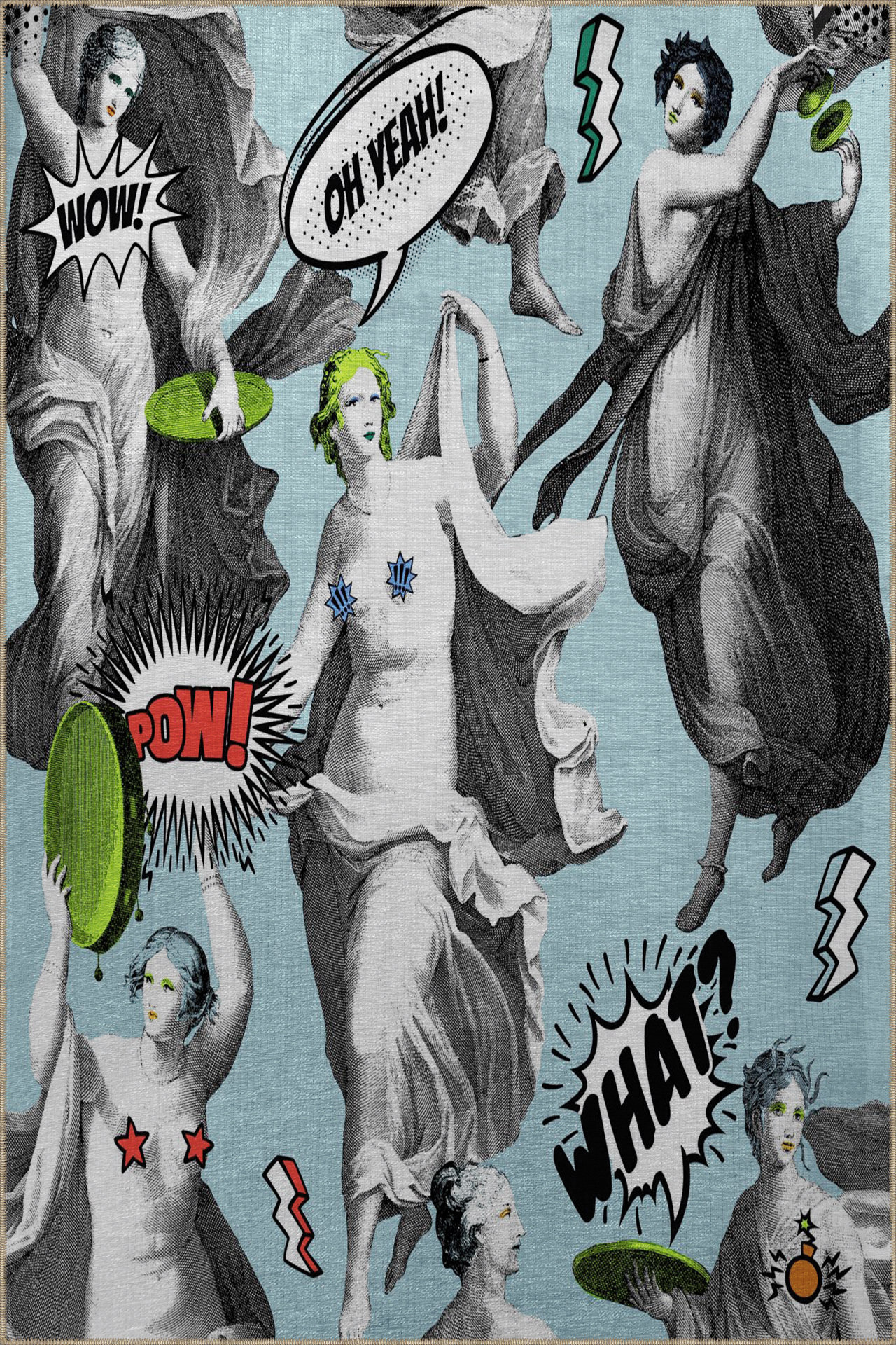 Orren Ellis Blue-Themed Cartoon Design Bust Sculpture Patterned Modern ...