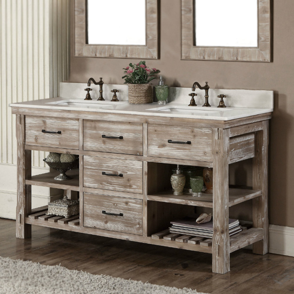 Gracie Oaks Eveny 61" Double Bathroom Vanity Set & Reviews - Wayfair Canada