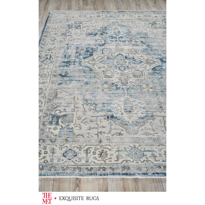 Exquisite Rugs The Met x Exquisite Rugs Blue/Beige Area Rug | Perigold