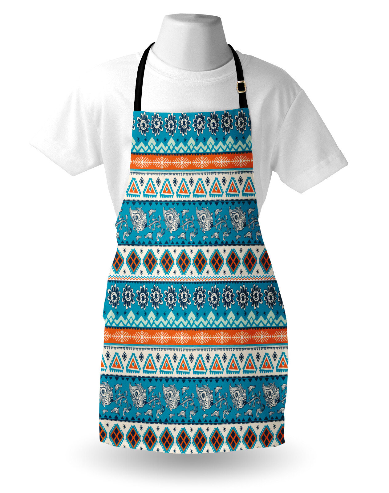 East Urban Home Tribal Apron Unisex, Floral Aztec Art Pattern, Adult ...