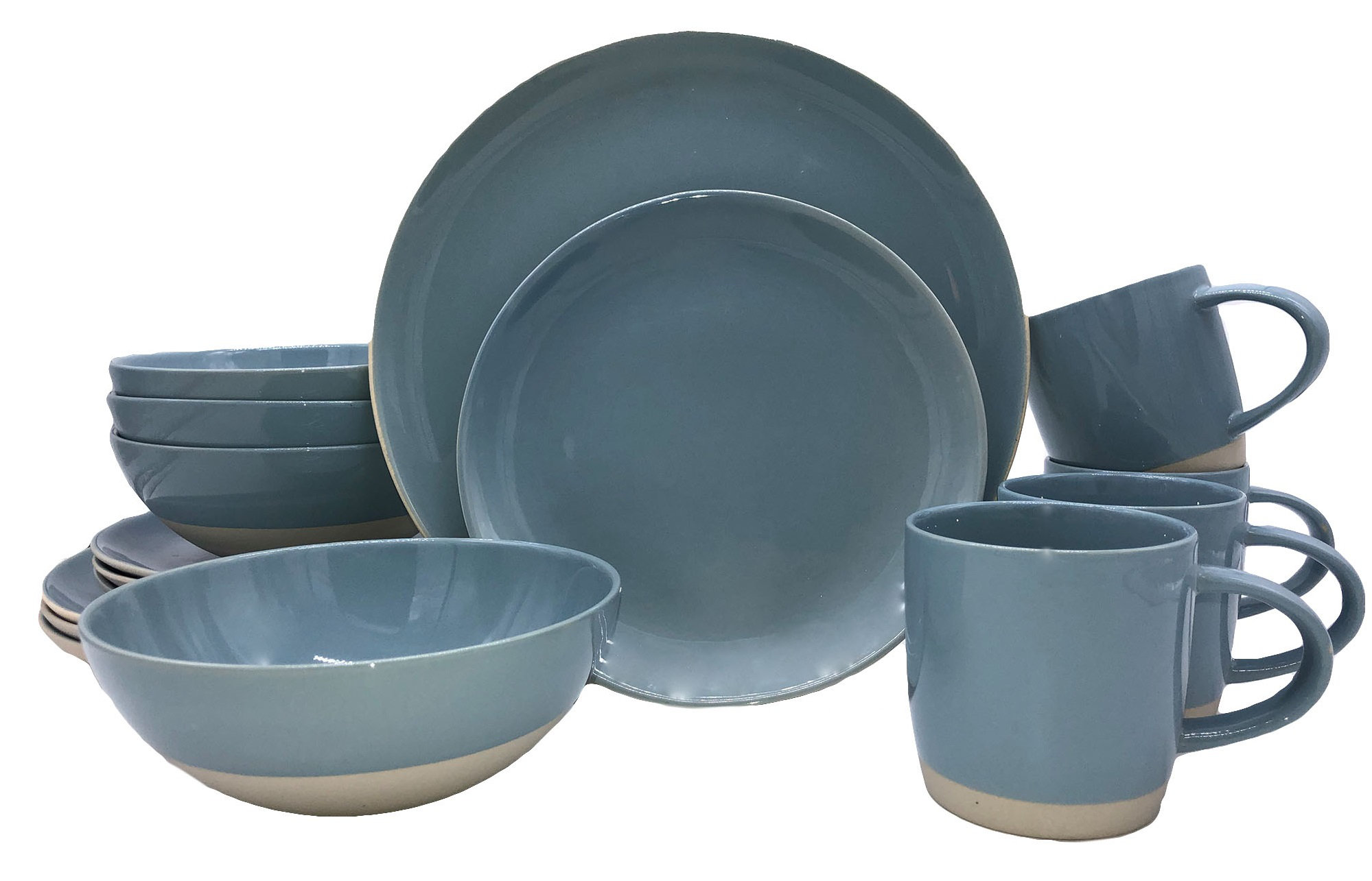 Canvas Home Shell Bisque Porcelain 16 Piece Dinnerware Set, Service for ...