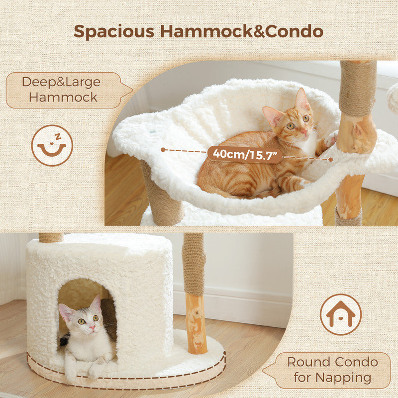 Archie & Oscar™ Elick Natural Solid Wood Cat Forest Castle, Multi ...