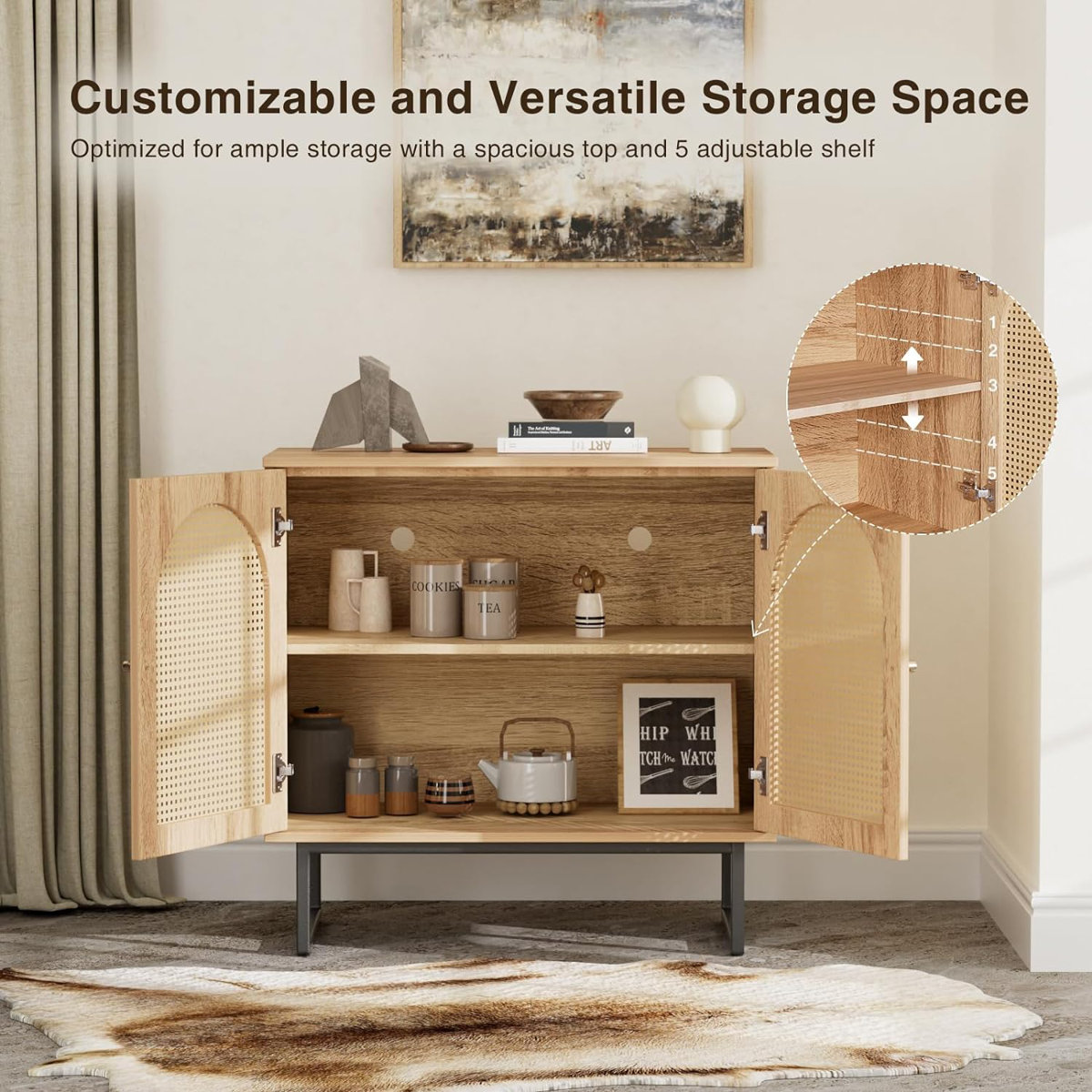 Ivy Bronx Windmere Rattan Buffet Bar Cabinet | Wayfair