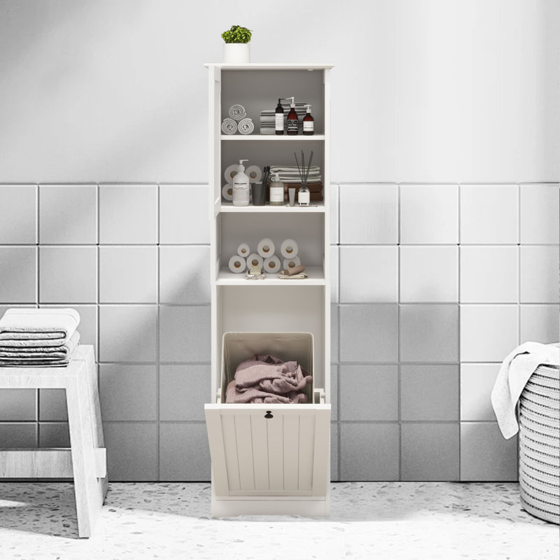 QZV Wood Cabinet Laundry Hamper with Handles & Reviews | Wayfair