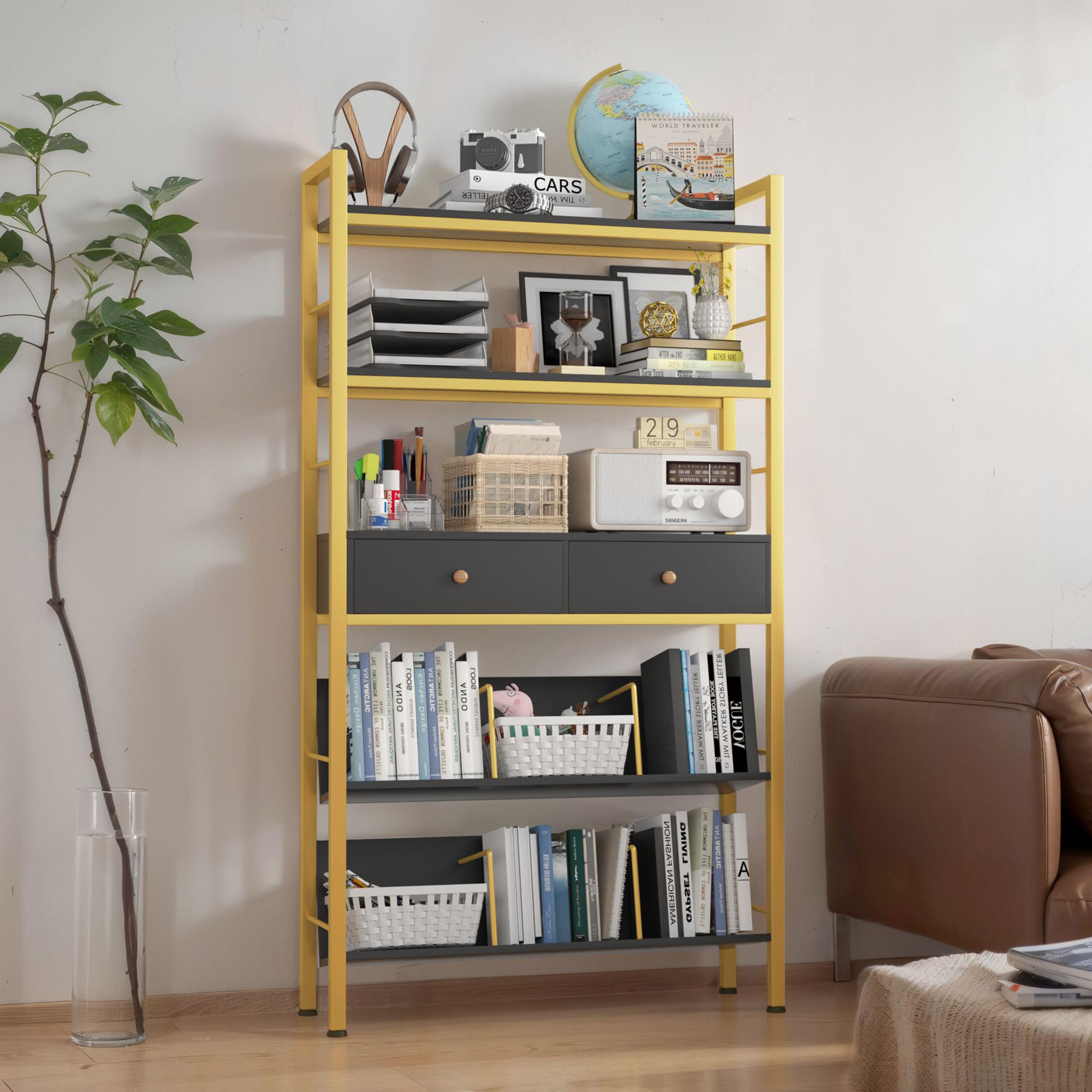 Everly Quinn 5-Tiers Tall Storage Shelves | Wayfair