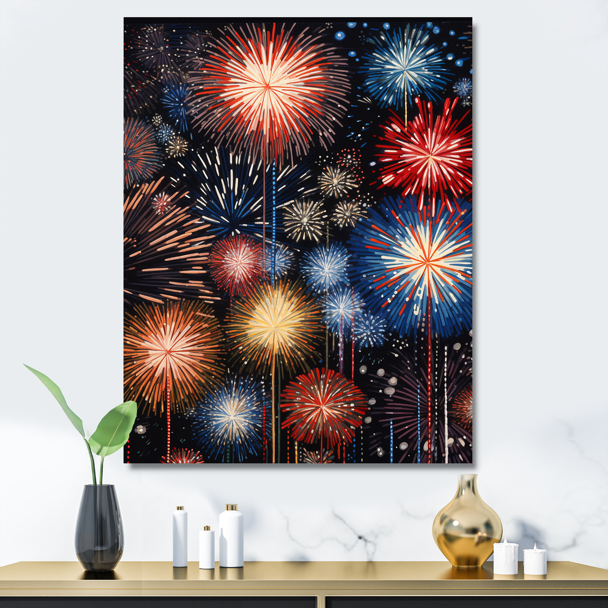 Wrought Studio™ Colourful Fireworks Spectacle I - Fireworks Wall Decor ...
