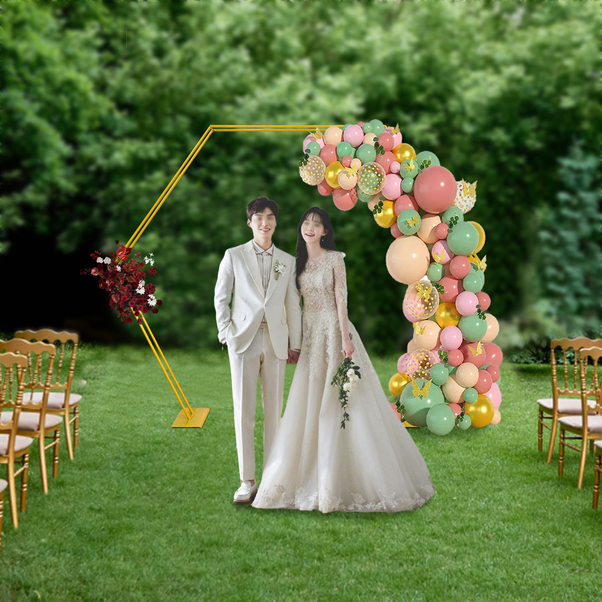 CNCEST Wedding Backdrops & Signs Backdrop Stand | Wayfair