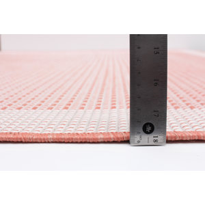Dovecove Willem Coral/Beige Indoor/Outdoor Rug | Wayfair