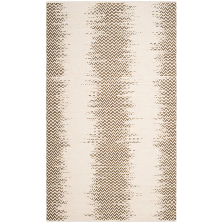 Highland Dunes Hartington Hand Woven Cotton Chevron Rug | Wayfair