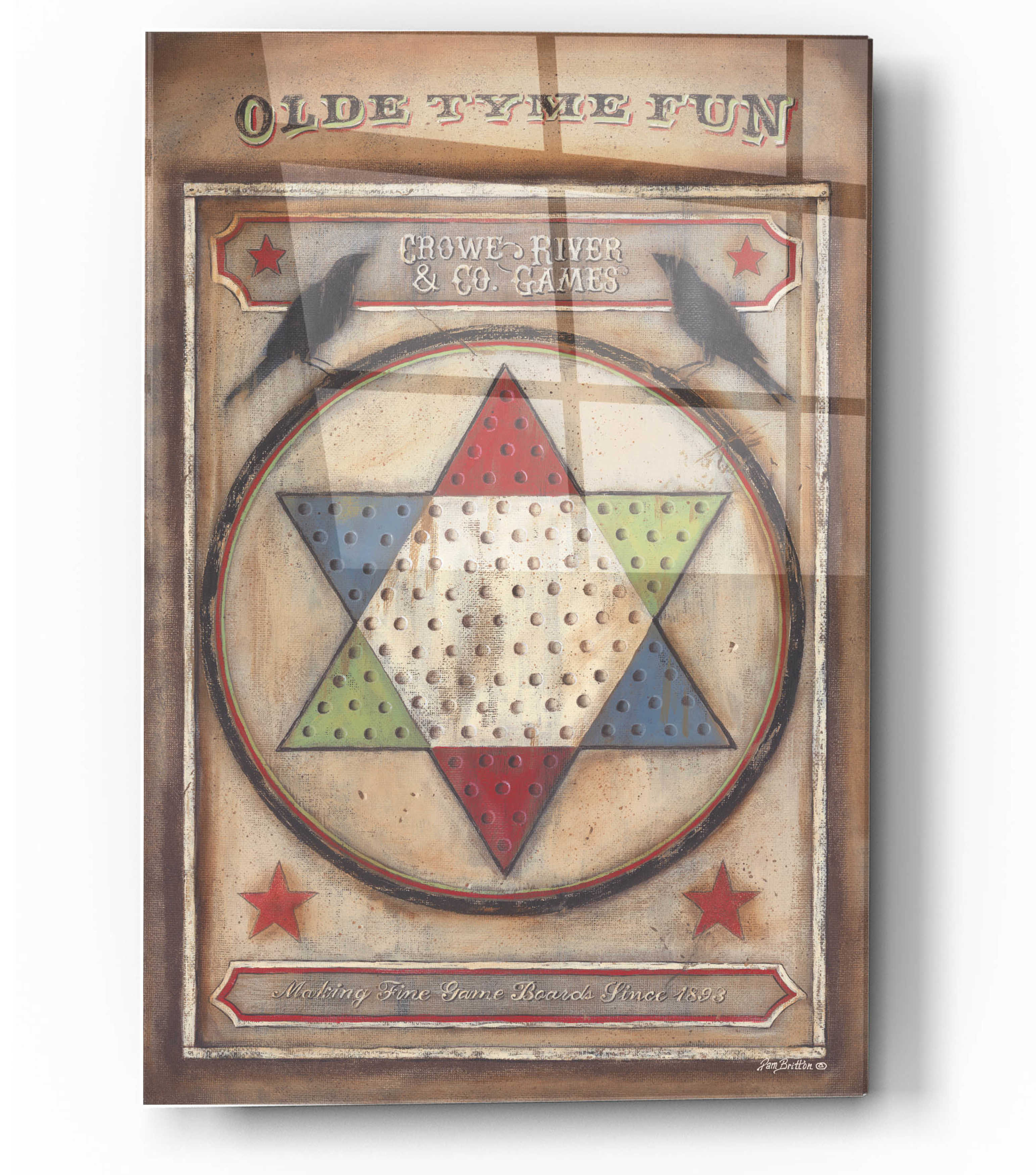 Winston Porter Olde Tyme Chinese Checkers' by Pam Britton, Acrylic ...