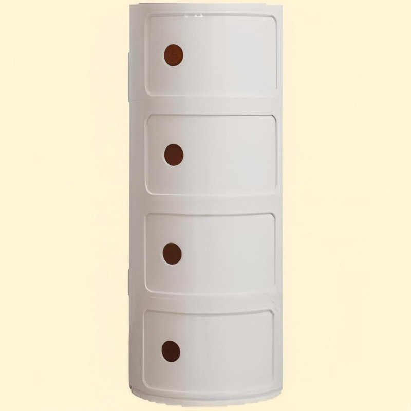 Latitude Run® 4 Tiers Round Storage Drawers – Stackable Round ...