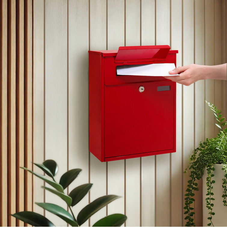 17 Stories Rione Iron Wall Mounted Post Box | Wayfair.co.uk