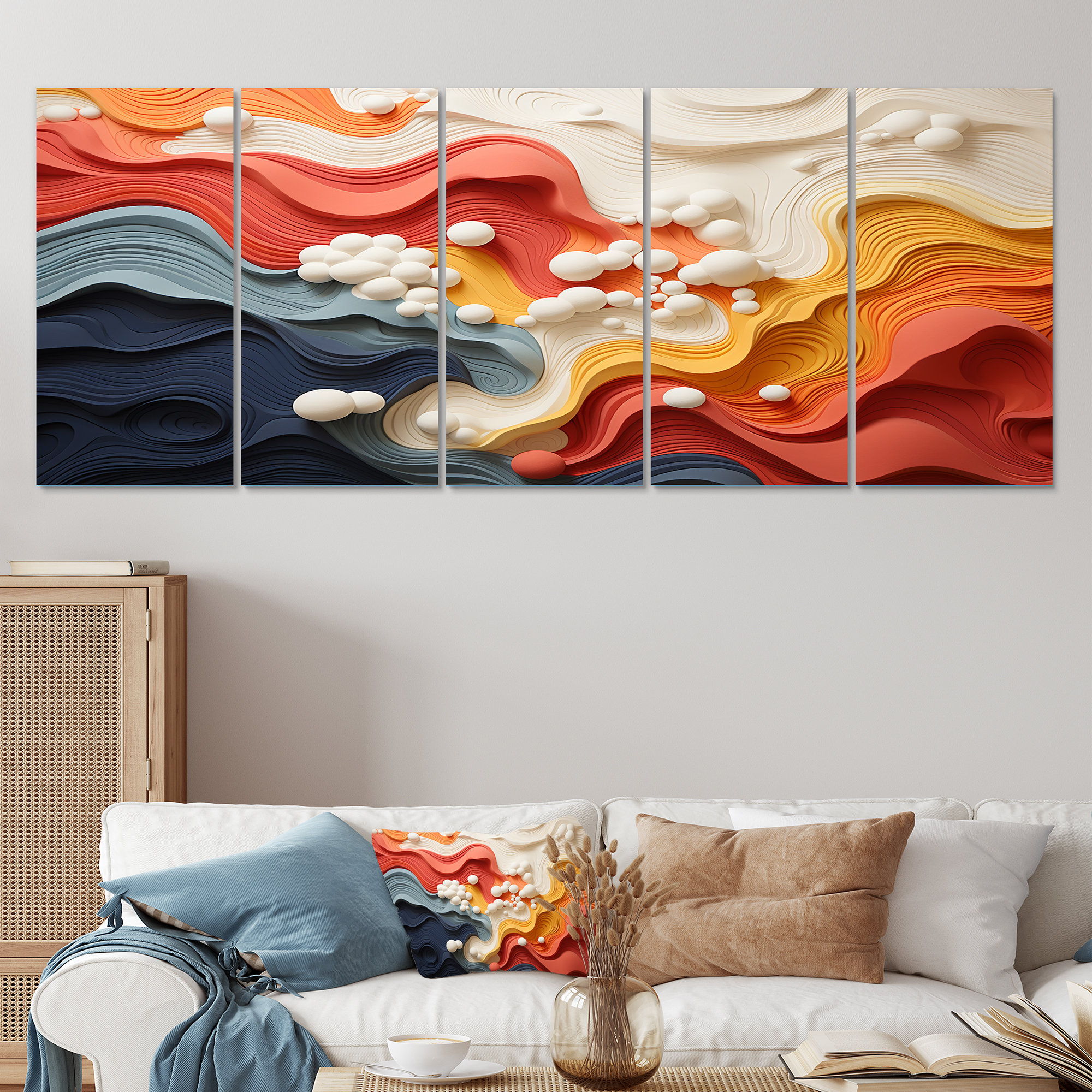 Ivy Bronx " Colorful Ripple Harmony Elegance I 5 Piece Art " 5 - Pieces ...