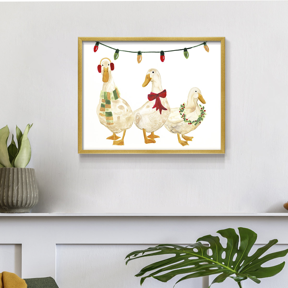 Charlton Home® Merry Quackmas II -Framed Print - Restickable | Wayfair