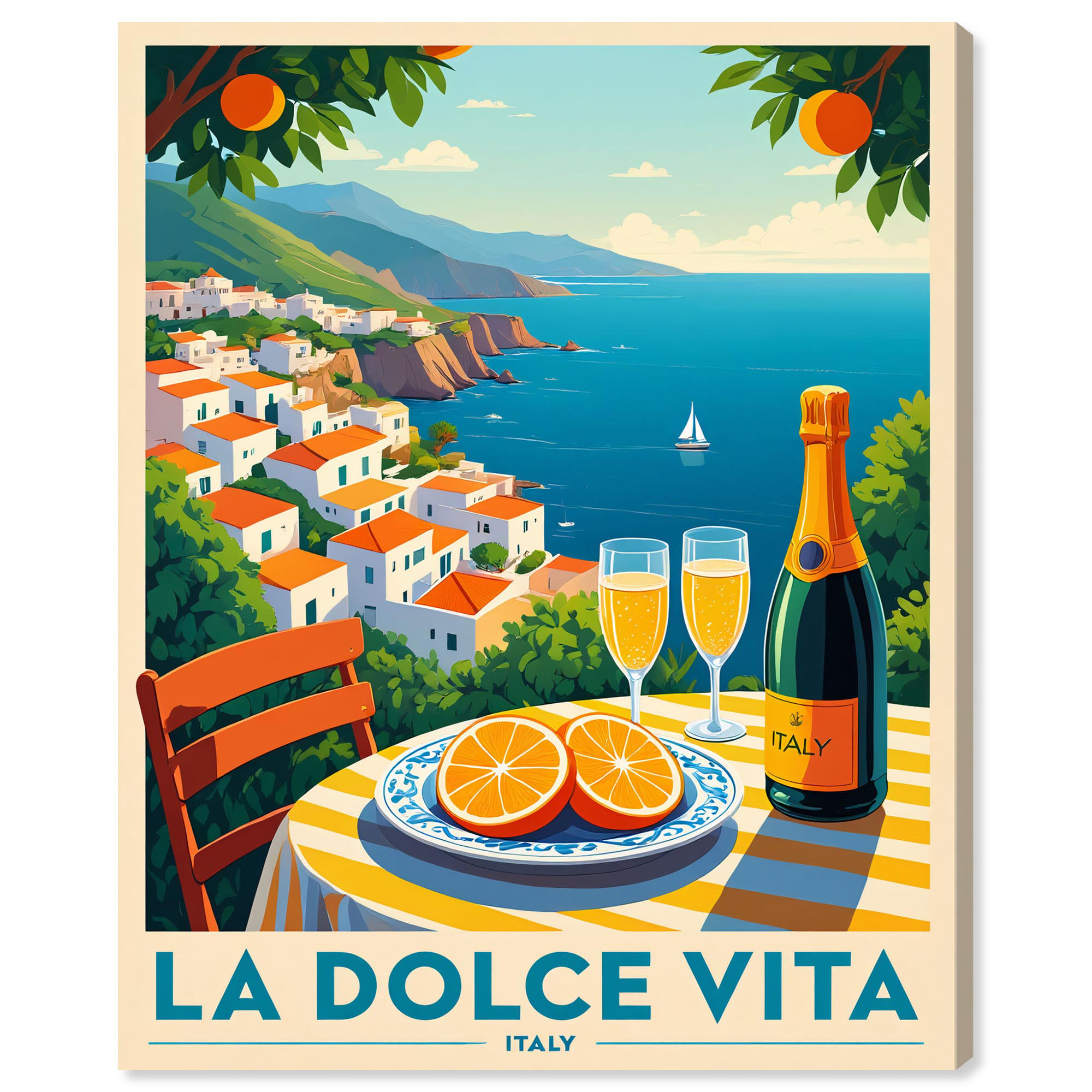Art Remedy Sorrento Sunset Sips Canvas Print Retro Summer Prints by Art ...