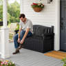 Patiowell 70-gallon Plastic Storage Bench With Cushion & Lockable Lid ...