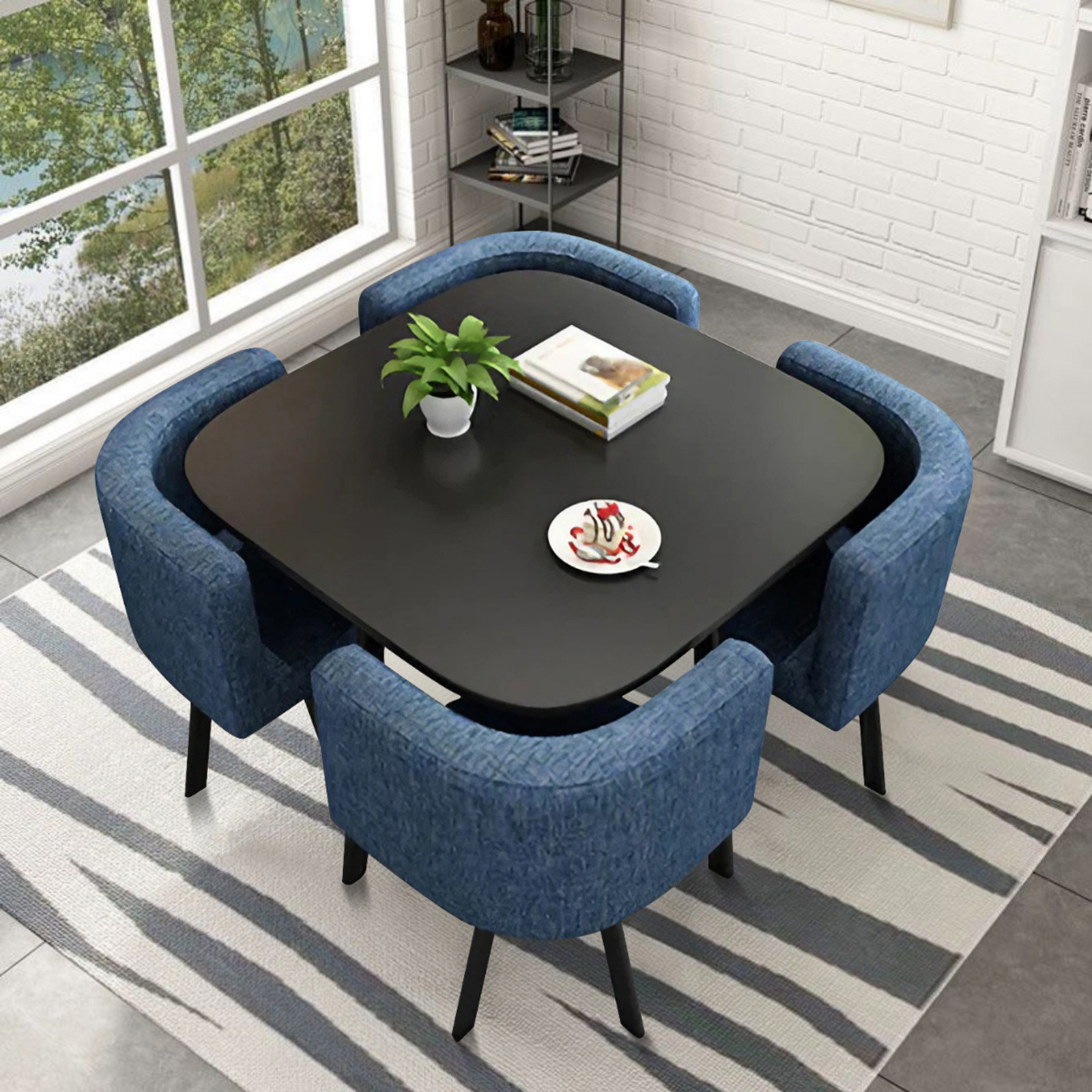 George Oliver Modern Square Dining Set – Compact Space-Saving Table And ...