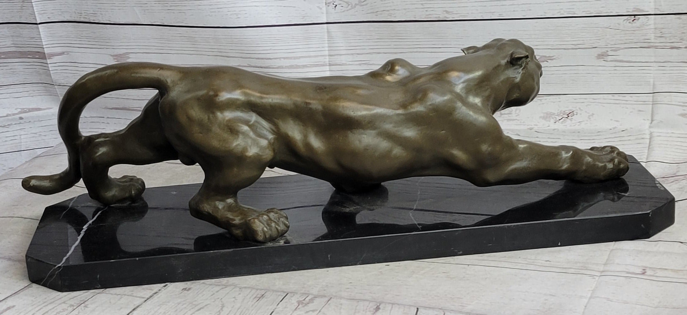 Bungalow Rose Stalking Panther Cougar Lioness Bronze Sculpture Statue ...