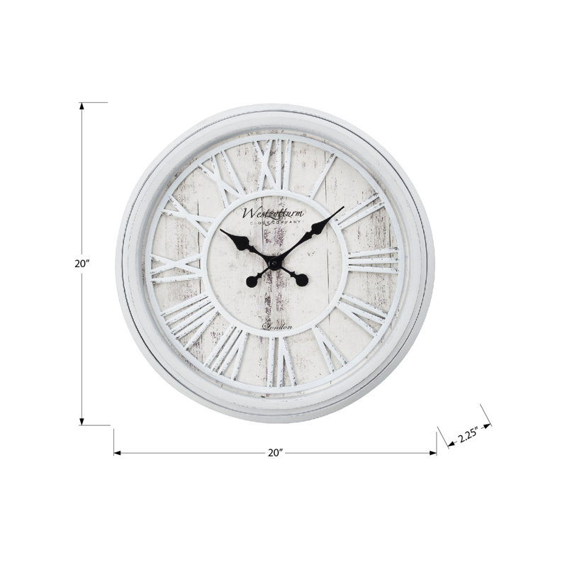Winston Porter Clocks, 20" Round, Wall Clock, Grey, Transitional | Wayfair
