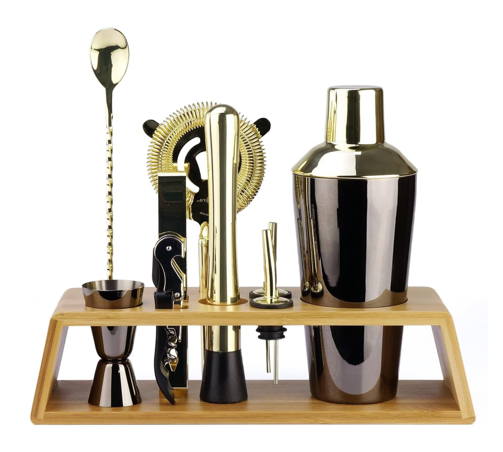 VEROSAL 10 - Pcs Black & Gold 24OZ Bartender Kit Bar Set- Premium ...
