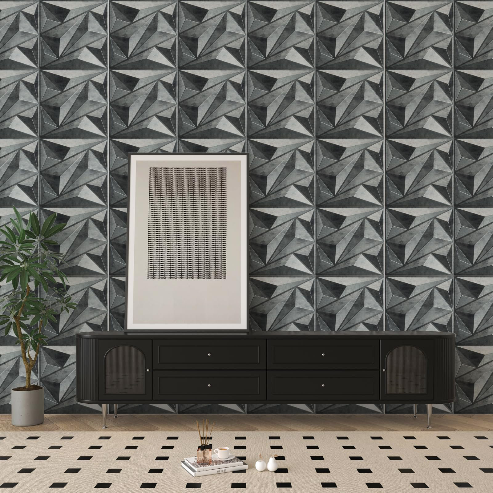Mercer41 33-Pack 3D Diamond Wall Panels For Interior Wall Decor ...