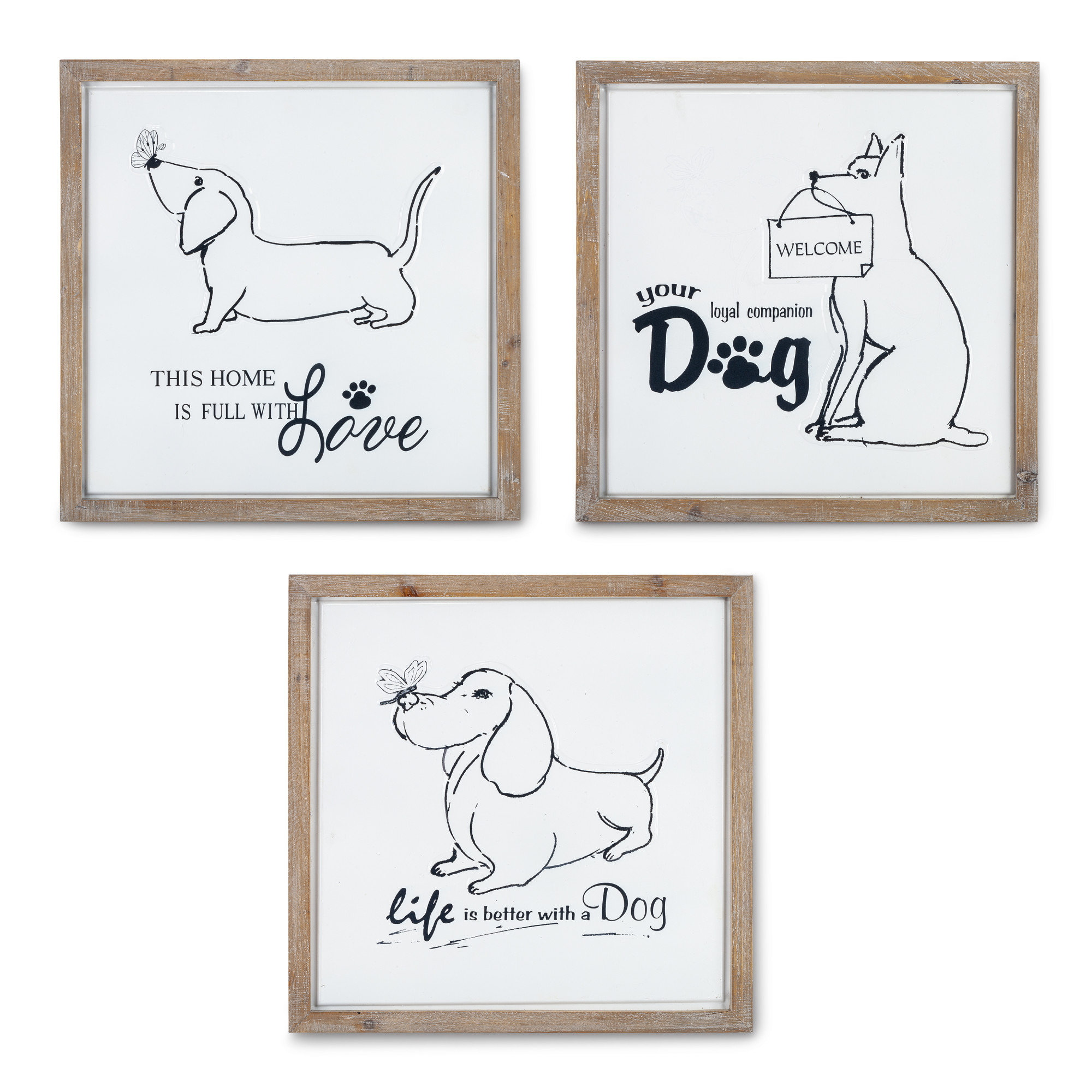 Gracie Oaks 3 Piece Dog Wall Décor Set | Wayfair